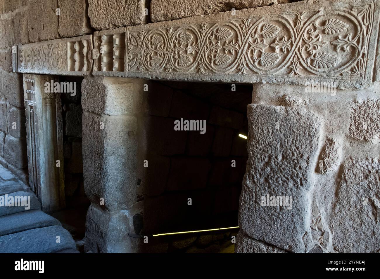 Visigothic reliefs on the door of the Moorish cistern of the citadel of ...