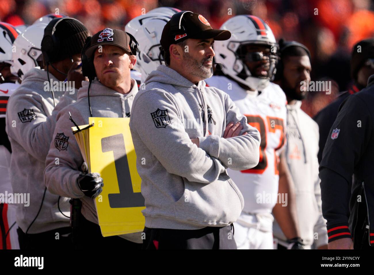 Cleveland Browns head coach Kevin Stefanski stands on the sideline ...
