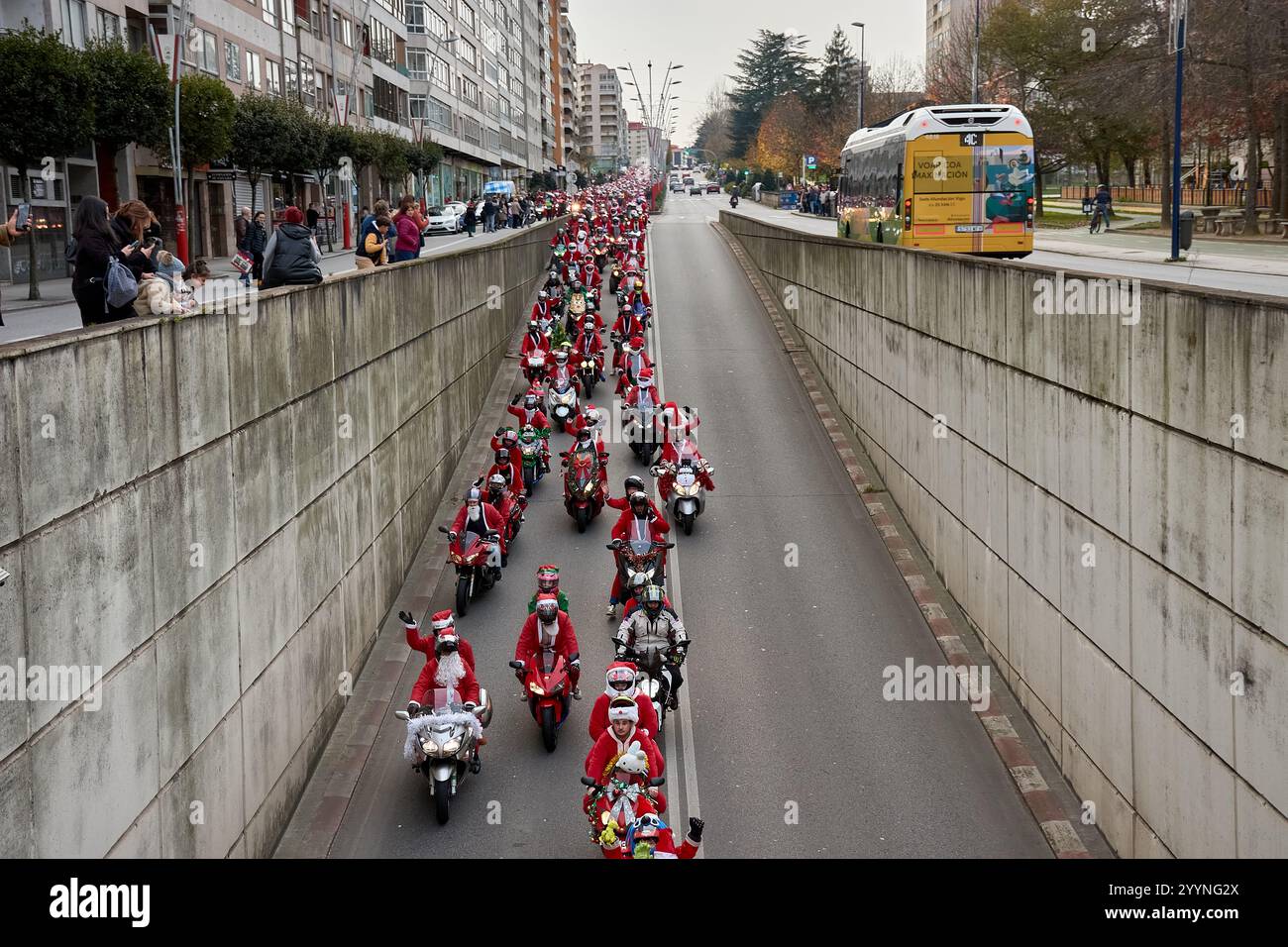 Vigo,Pontevedra,Spain December,21,2024:The Papanoelada motera in Vigo ...
