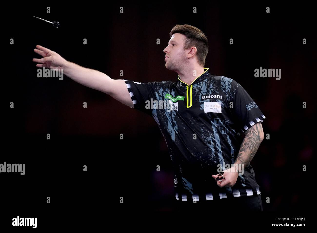 Callan Rydz during his match against Martin Schindler on day eight of ...