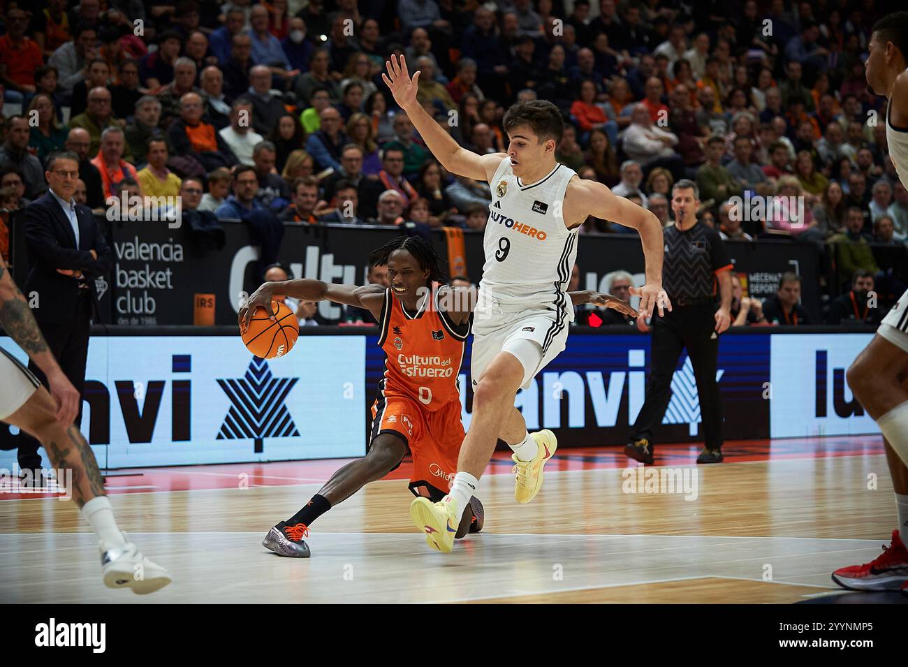 Brancou Badio of Valencia basket seen in action during the Liga Endesa ...