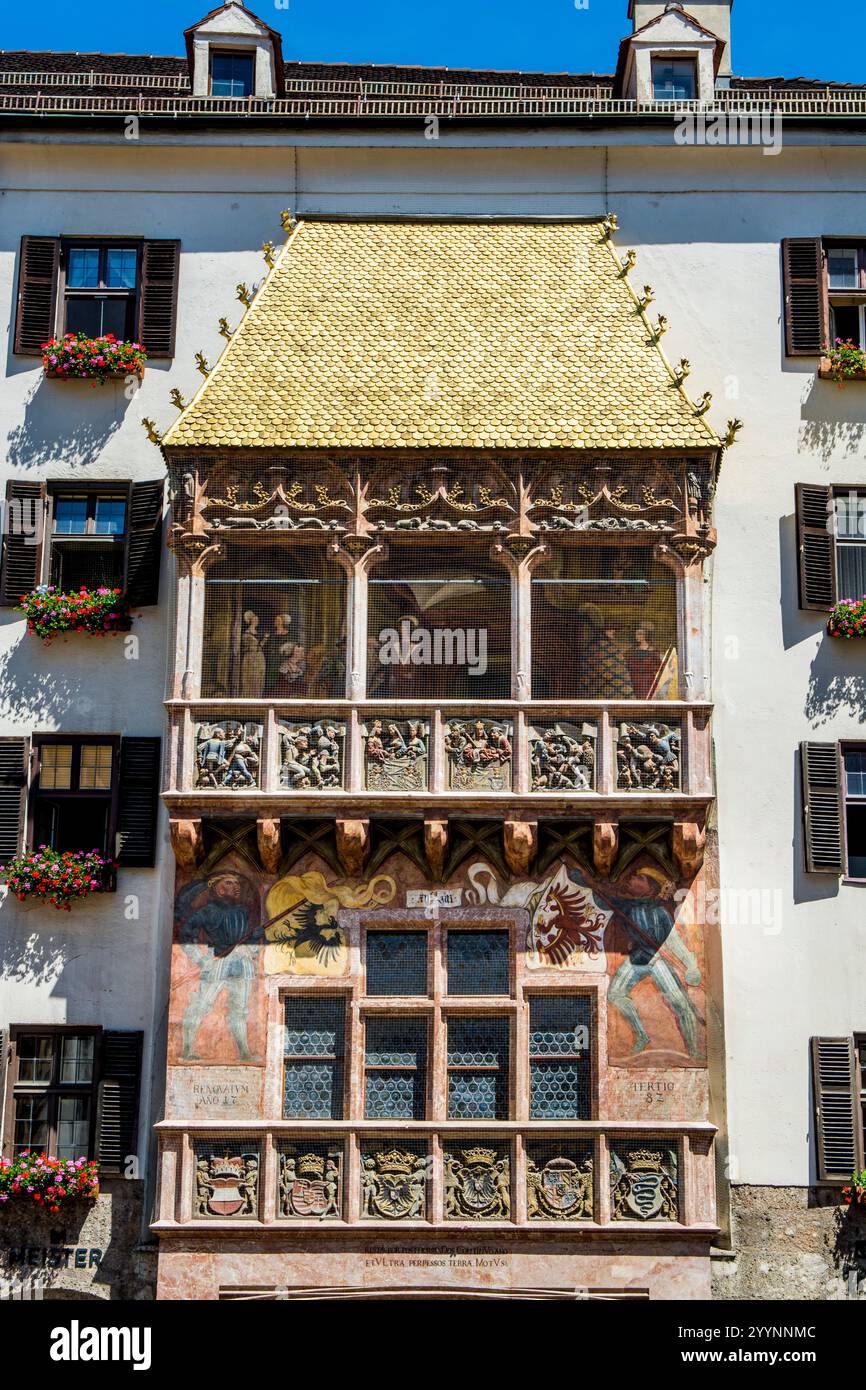 Golden Roof (Goldenes Dachl) balcony, Old Town, Innsbruck, Tyrol ...