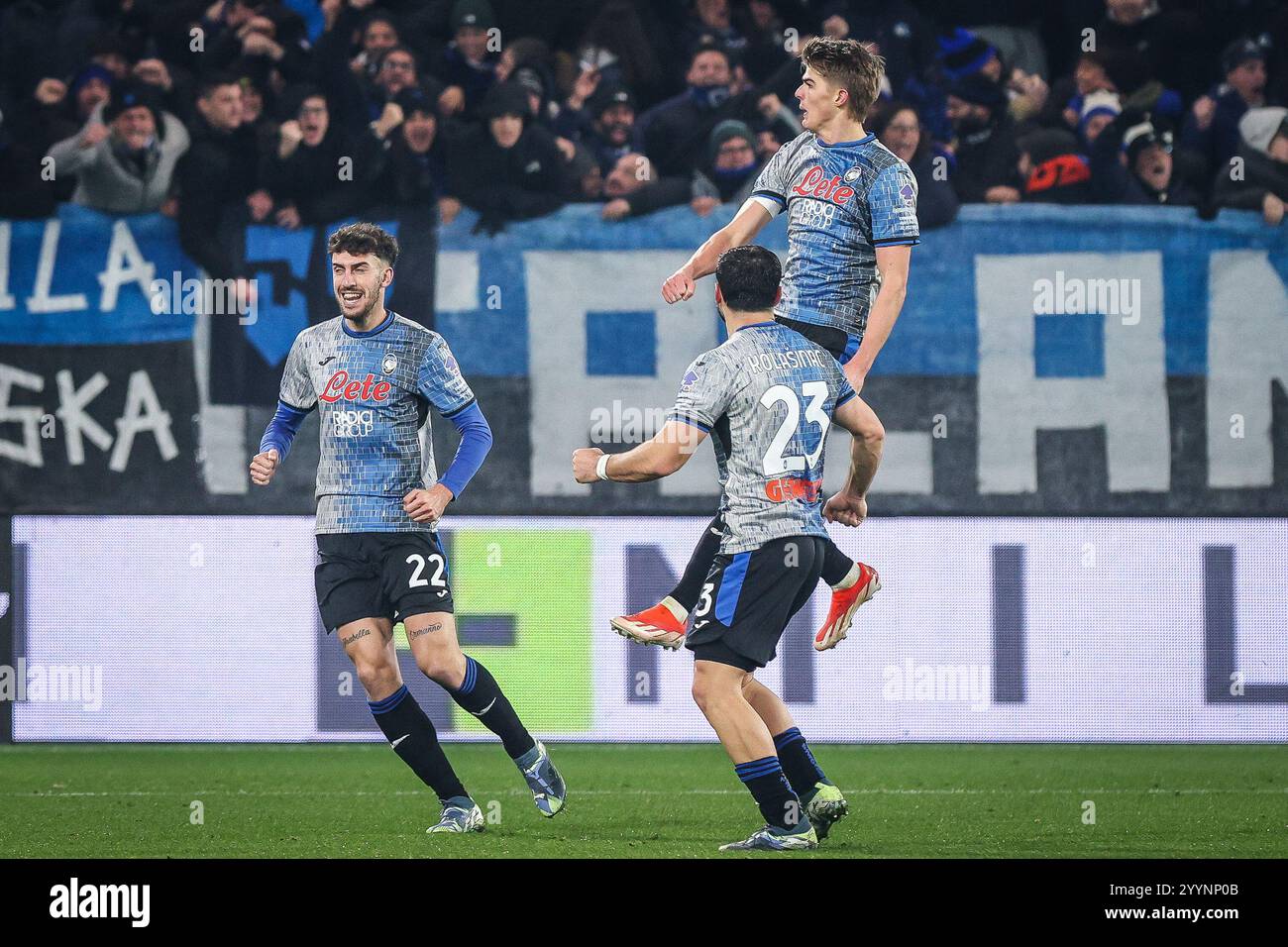 Charles DE KETELAERE of Atalanta celebrate his goal with Matteo RUGGERI ...