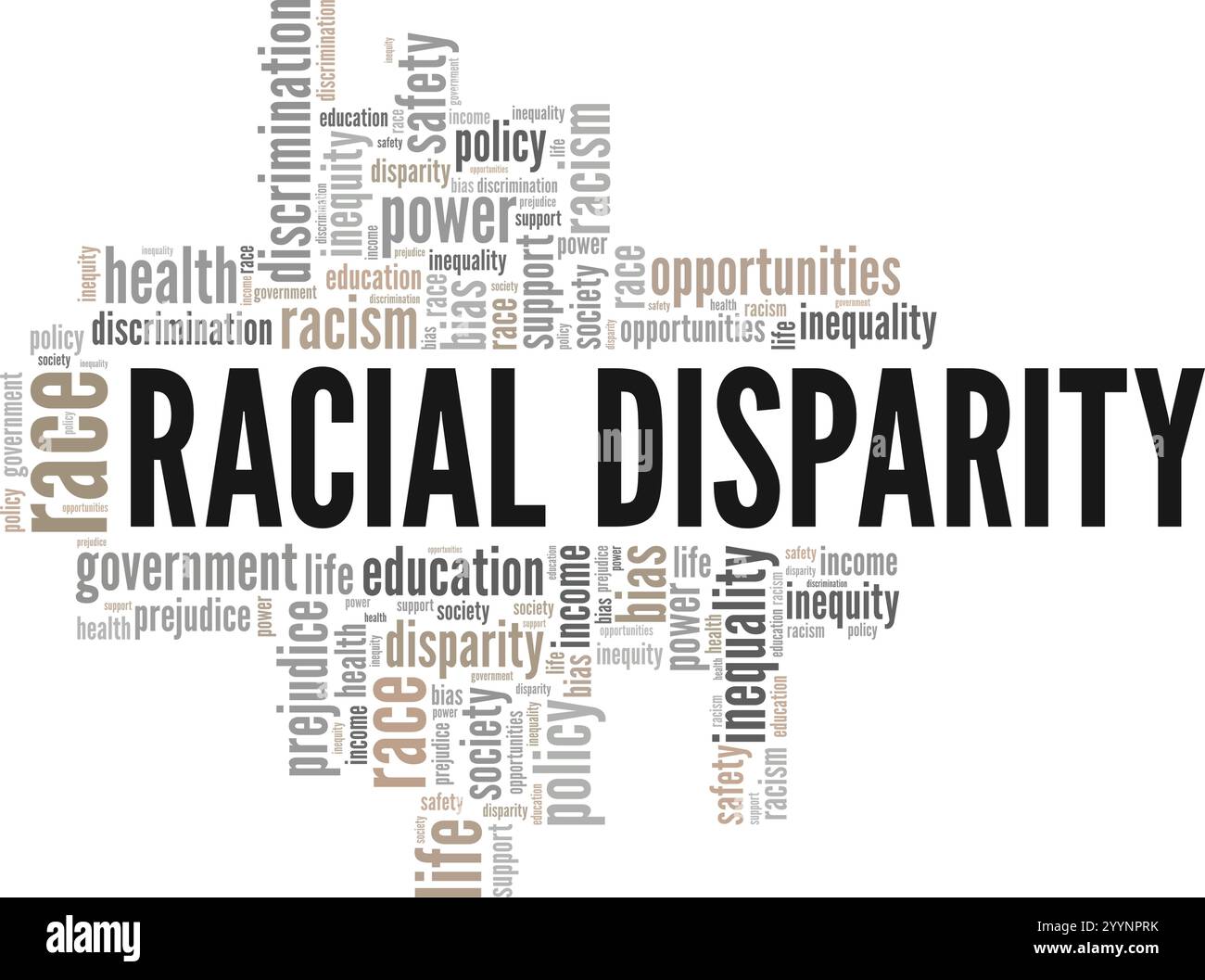 Racial Disparity word cloud conceptual design isolated on white ...
