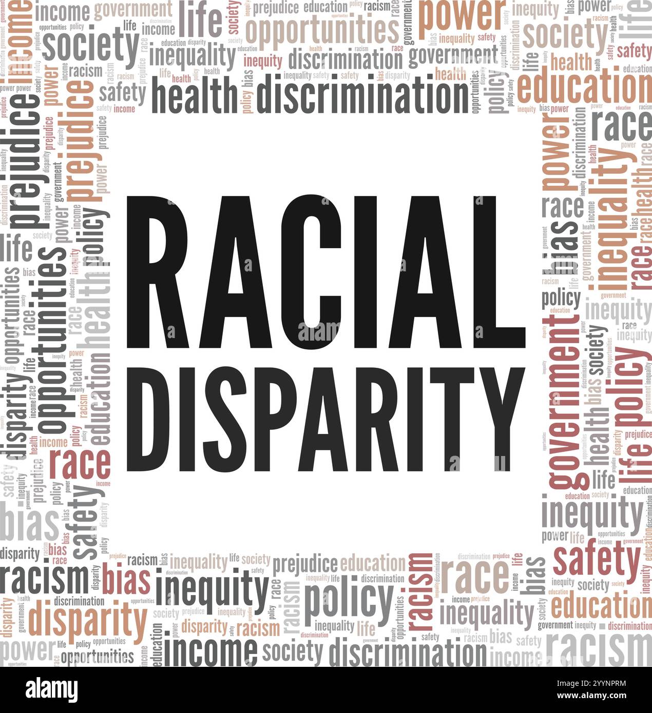 Racial Disparity word cloud conceptual design isolated on white ...