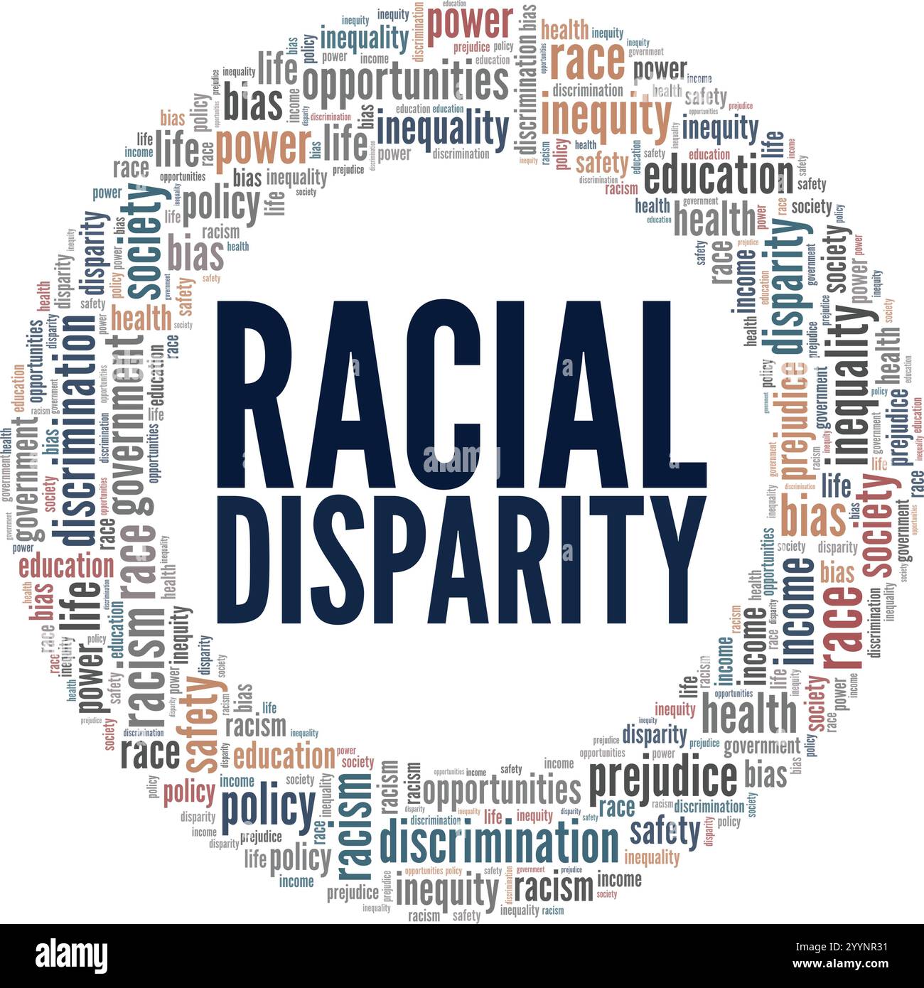 Racial Disparity word cloud conceptual design isolated on white ...