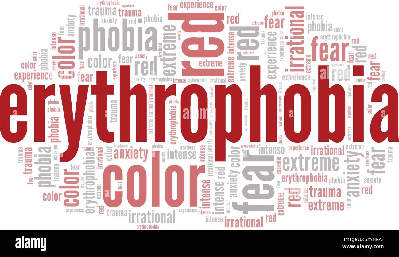 Erythrophobia: Fear of the Color Red word cloud conceptual design ...