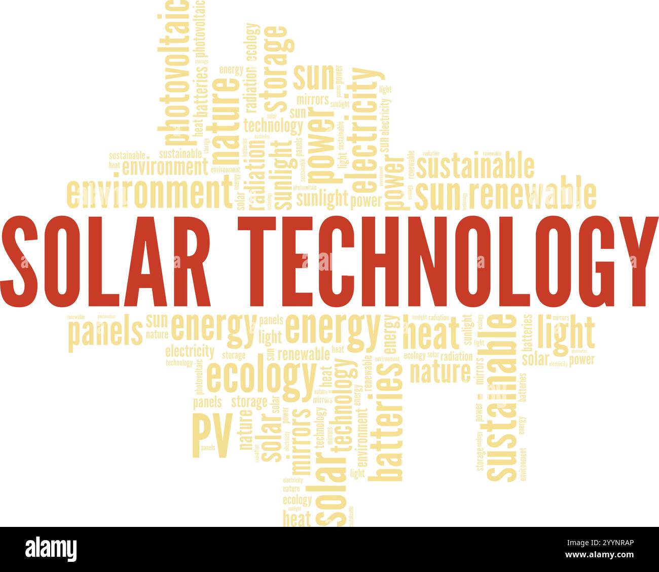 Stock Vector ID: 2532296215 Solar Technology word cloud conceptual design isolated on white ...