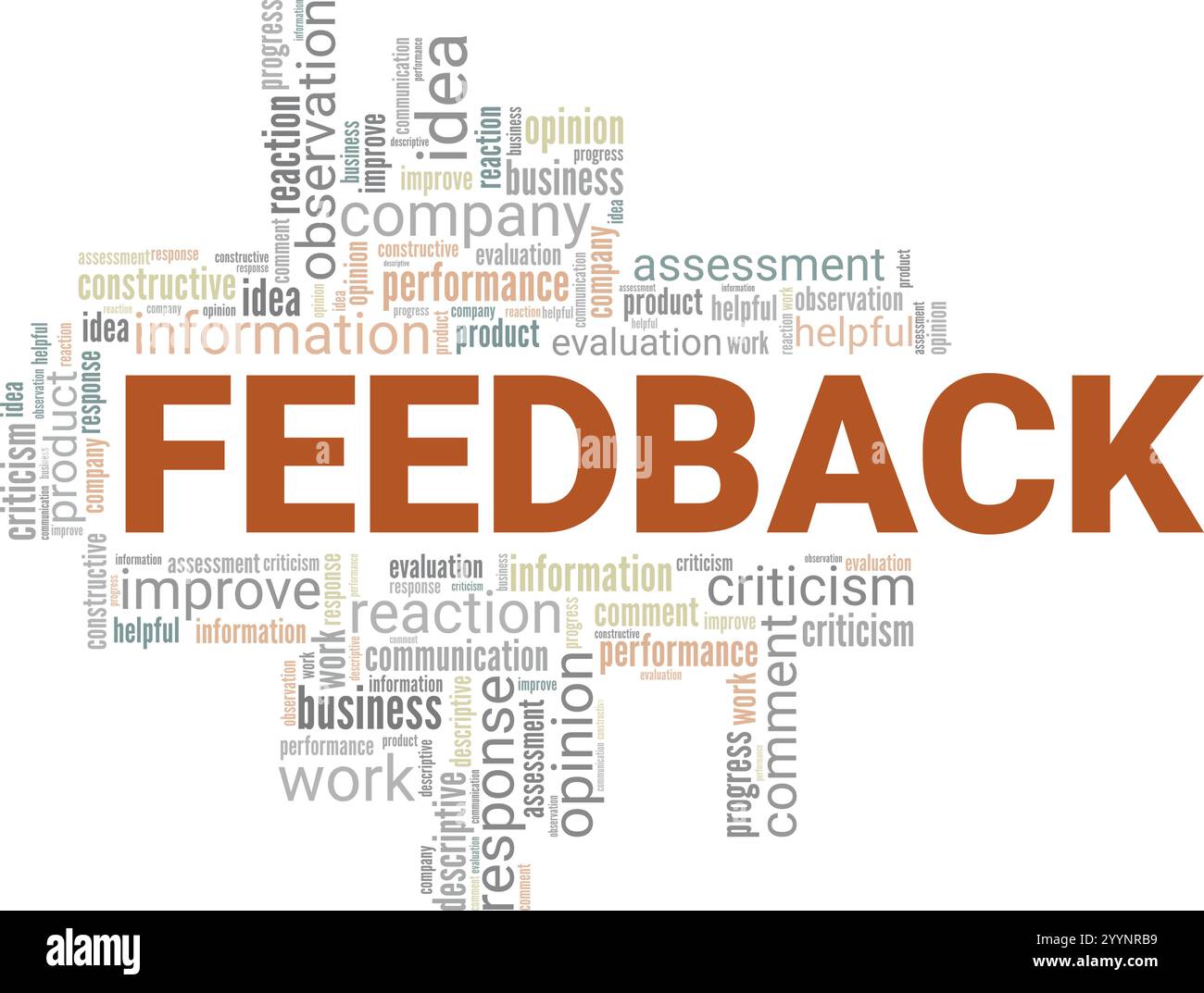 Feedback word cloud conceptual design isolated on white background ...