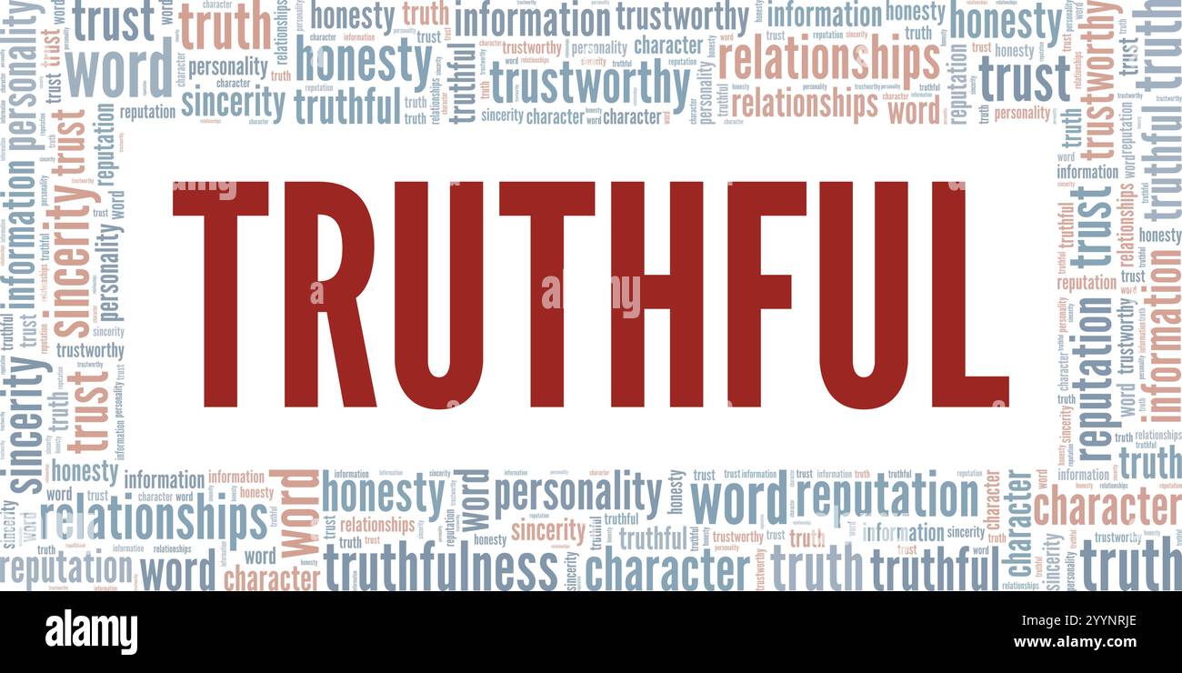 Truthful word cloud conceptual design isolated on white background ...