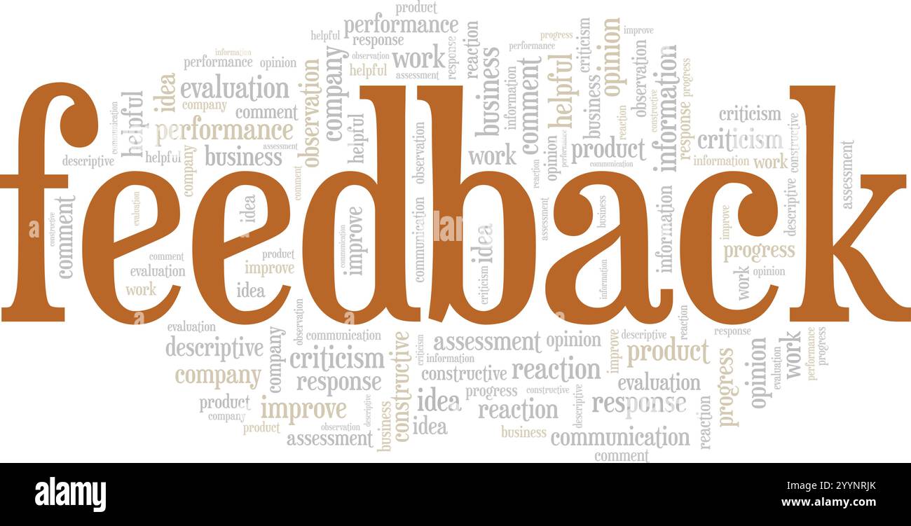 Feedback word cloud conceptual design isolated on white background ...