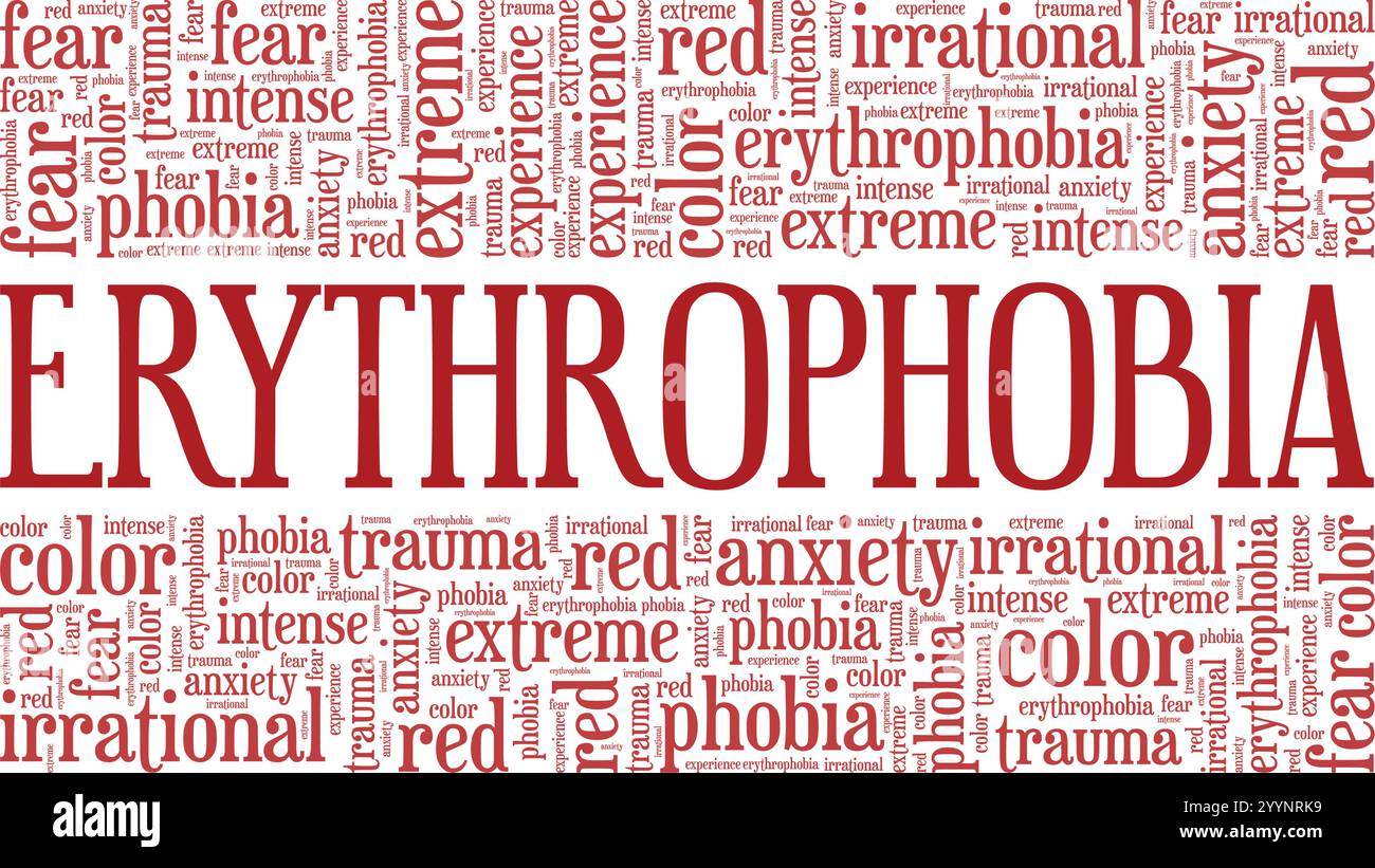Erythrophobia: Fear of the Color Red word cloud conceptual design ...