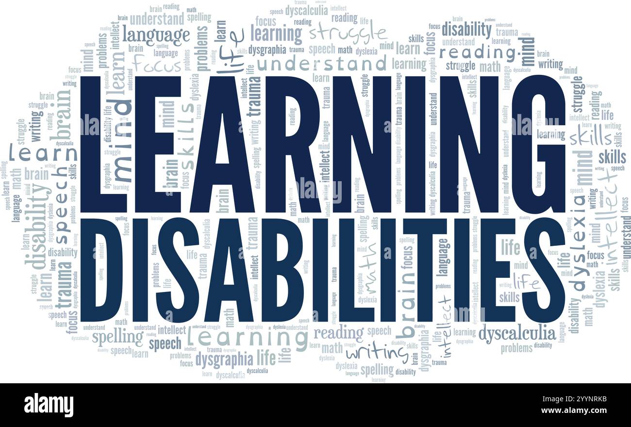 Learning Disability word cloud conceptual design isolated on white ...