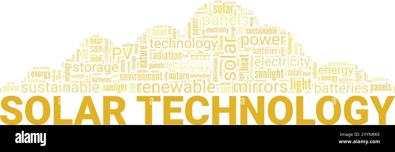 Stock Vector ID: 2532296215 Solar Technology word cloud conceptual design isolated on white ...