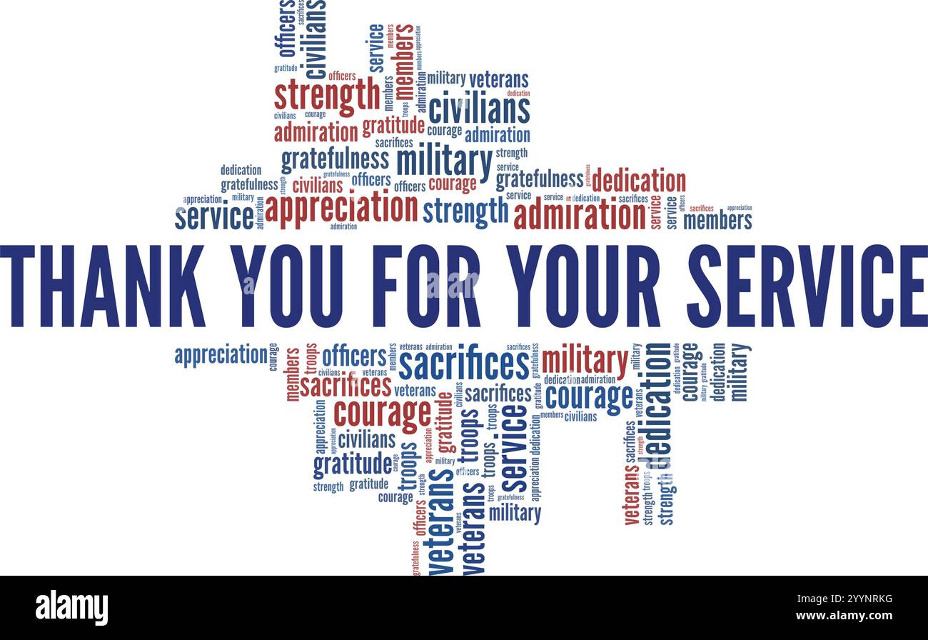 Thank You for Your Service TYFYS word cloud conceptual design isolated ...