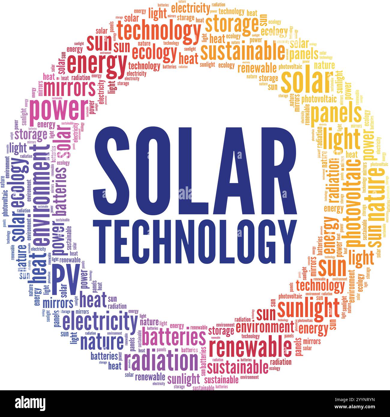 Stock Vector ID: 2532296215 Solar Technology word cloud conceptual design isolated on white ...