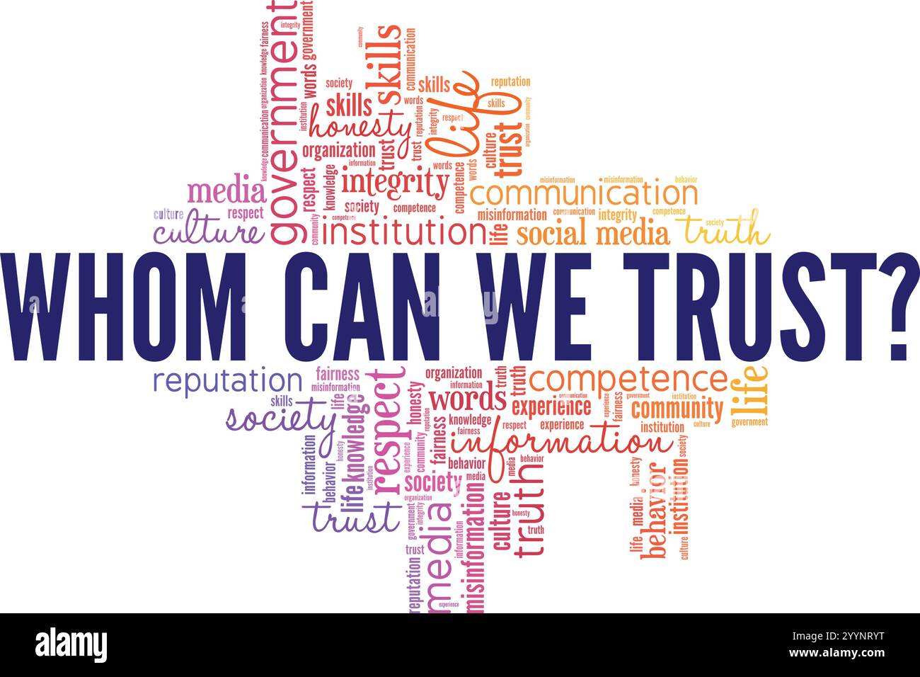 Whom Can We Trust word cloud conceptual design isolated on white ...