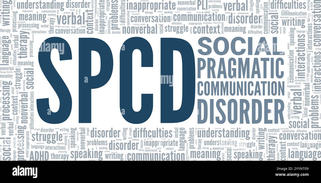 SPCD Social Pragmatic Communication Disorder word cloud conceptual ...