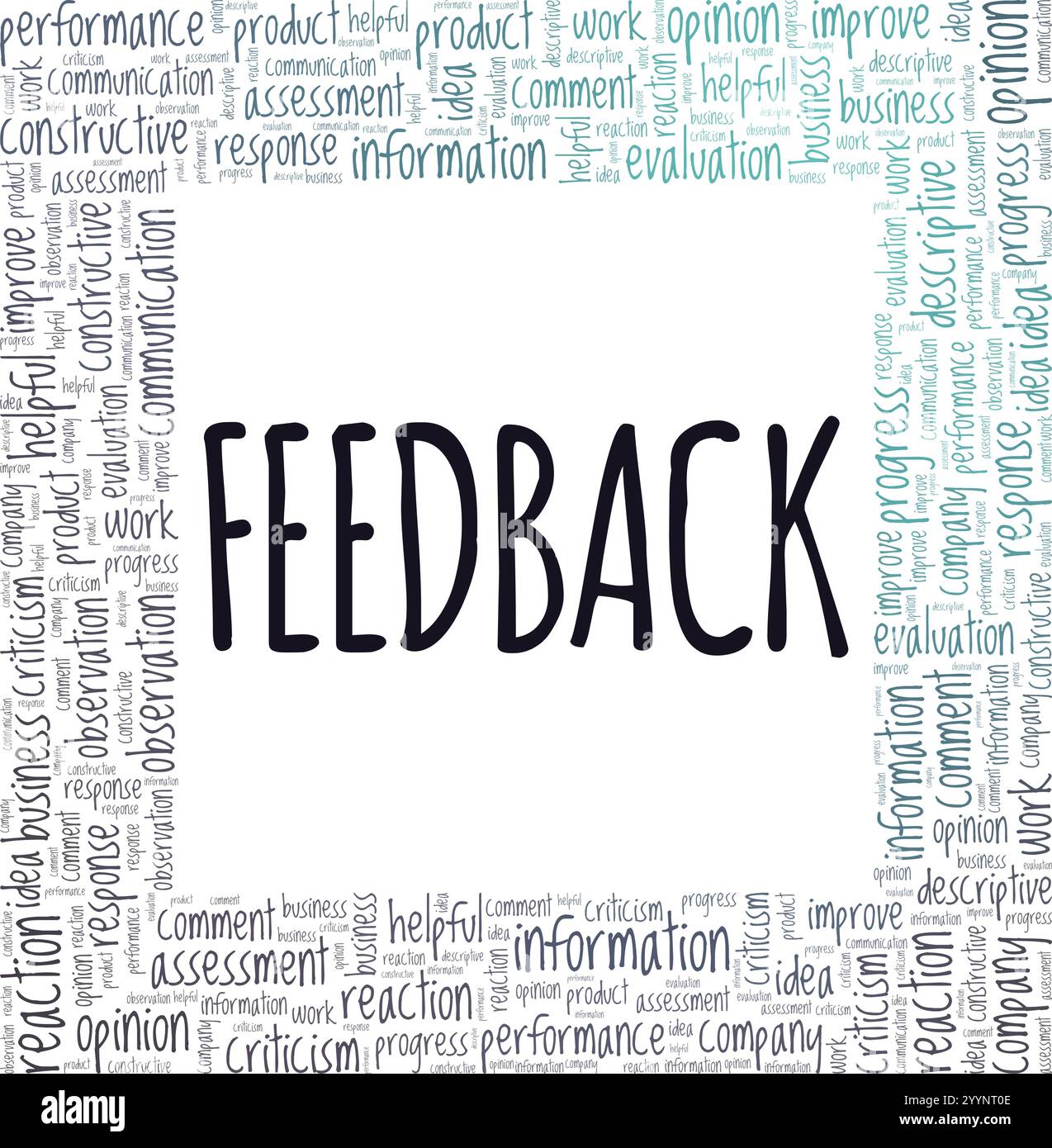 Feedback word cloud conceptual design isolated on white background ...