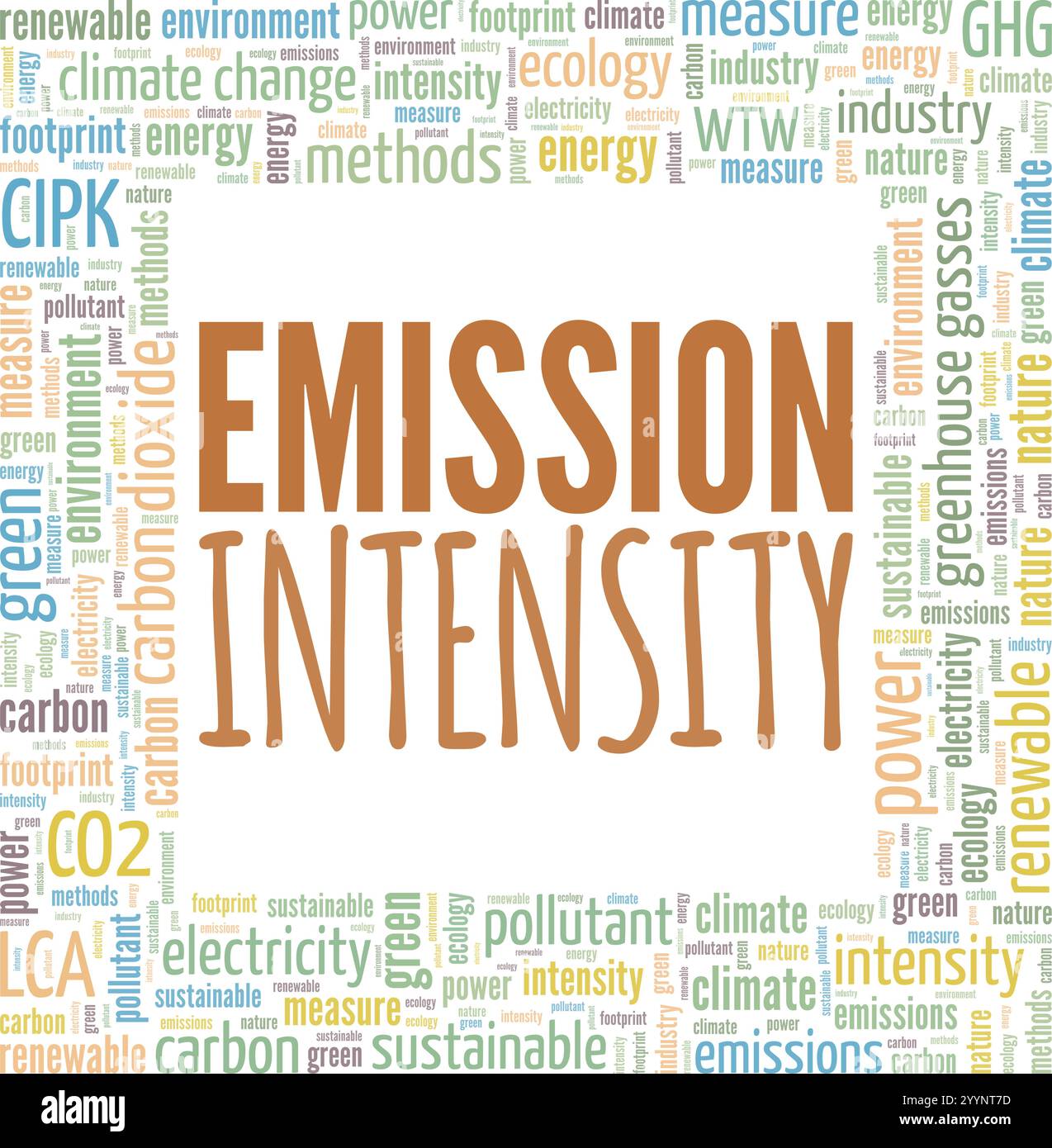 Emission Intensity word cloud conceptual design isolated on white ...