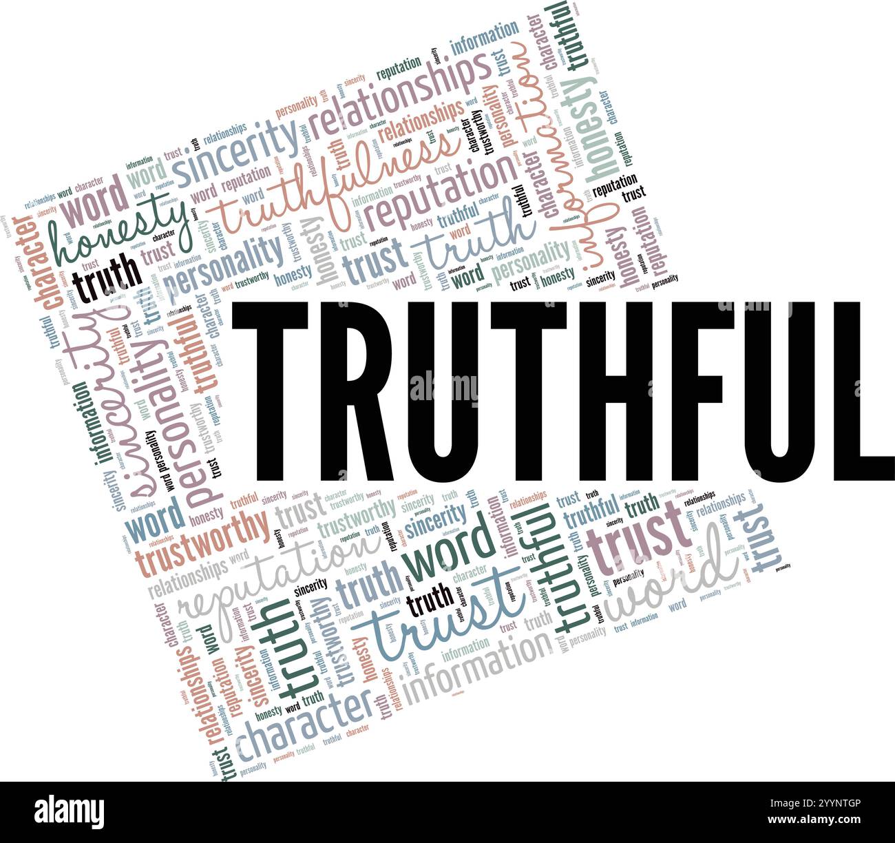 Truthful word cloud conceptual design isolated on white background ...