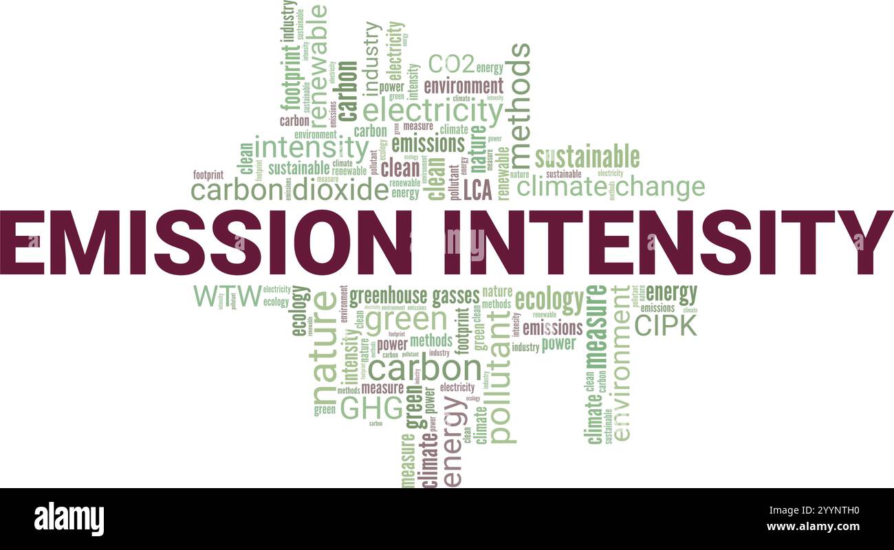 Emission Intensity word cloud conceptual design isolated on white ...