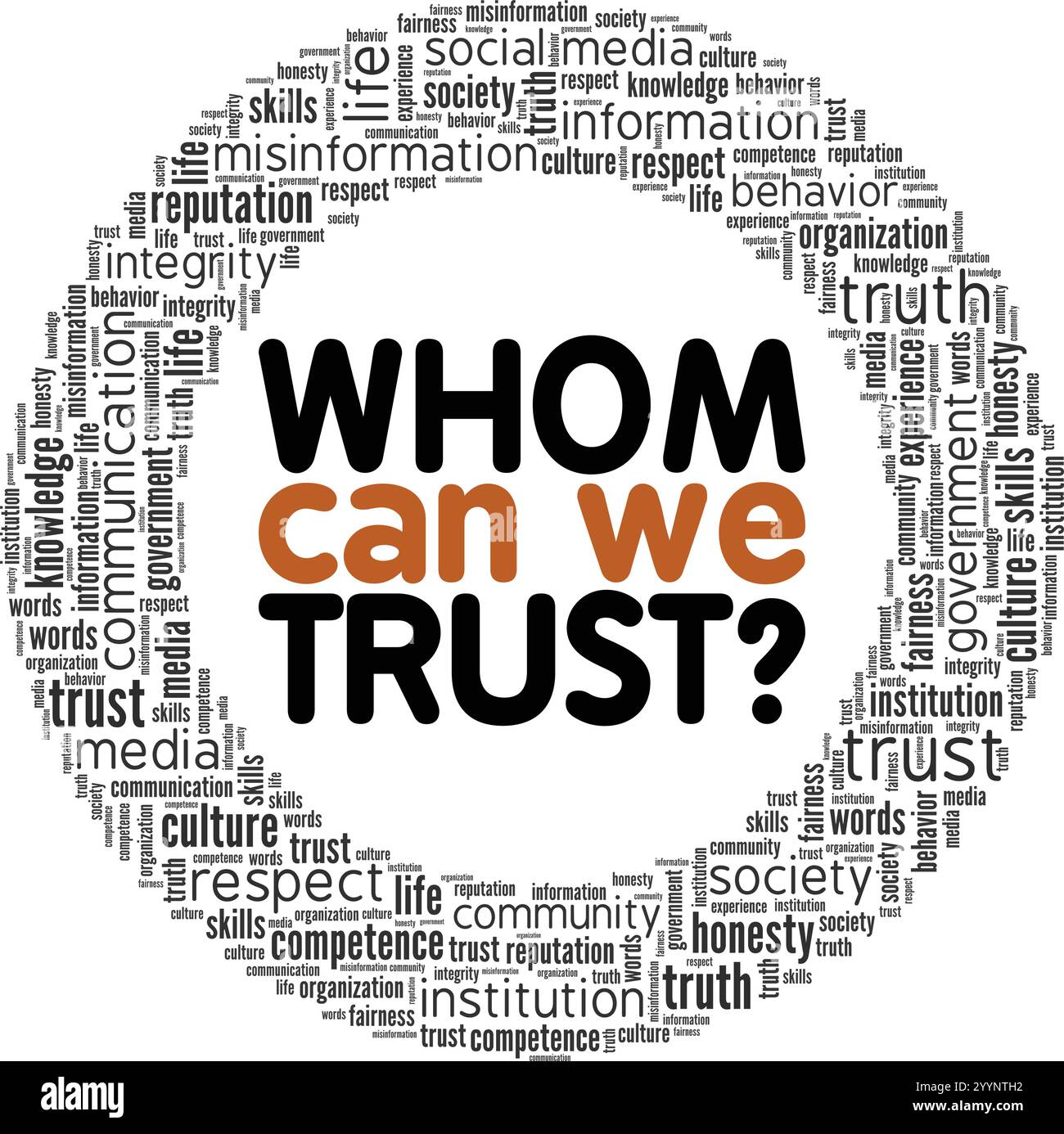 Whom Can We Trust word cloud conceptual design isolated on white ...