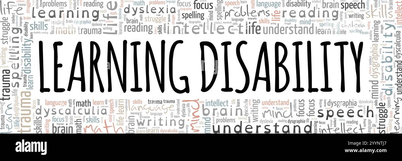 Learning Disability word cloud conceptual design isolated on white ...