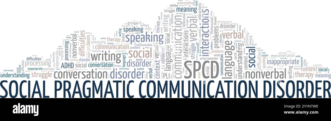 SPCD Social Pragmatic Communication Disorder word cloud conceptual ...