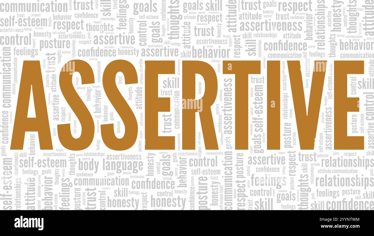 Assertive word cloud conceptual design isolated on white background ...