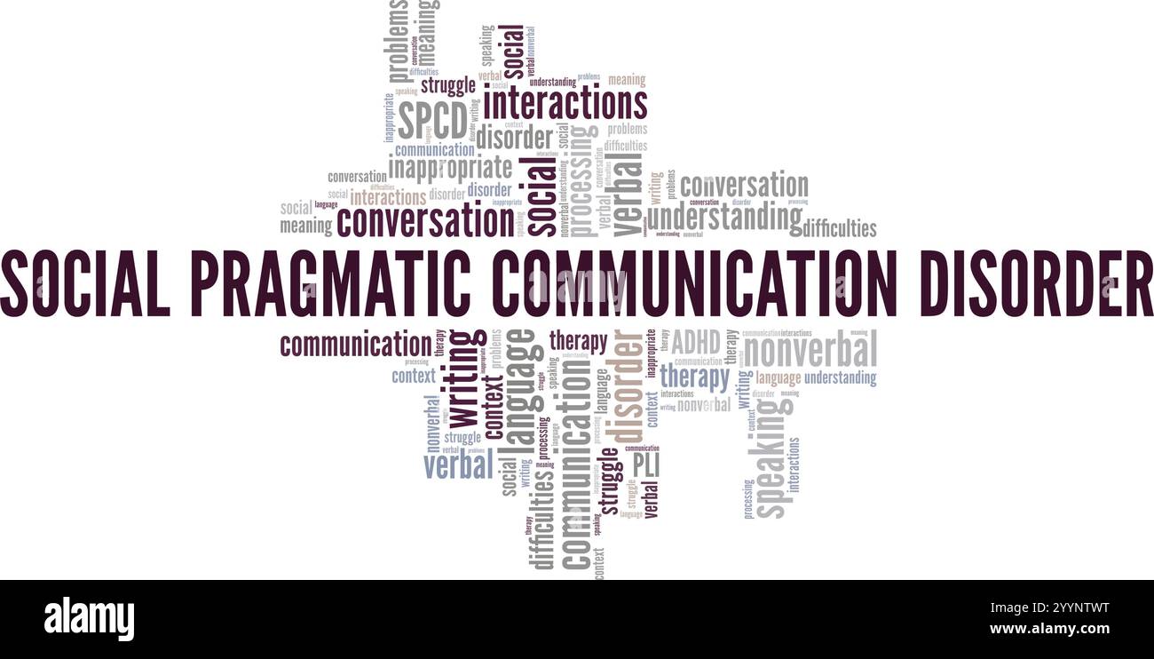 SPCD Social Pragmatic Communication Disorder word cloud conceptual ...