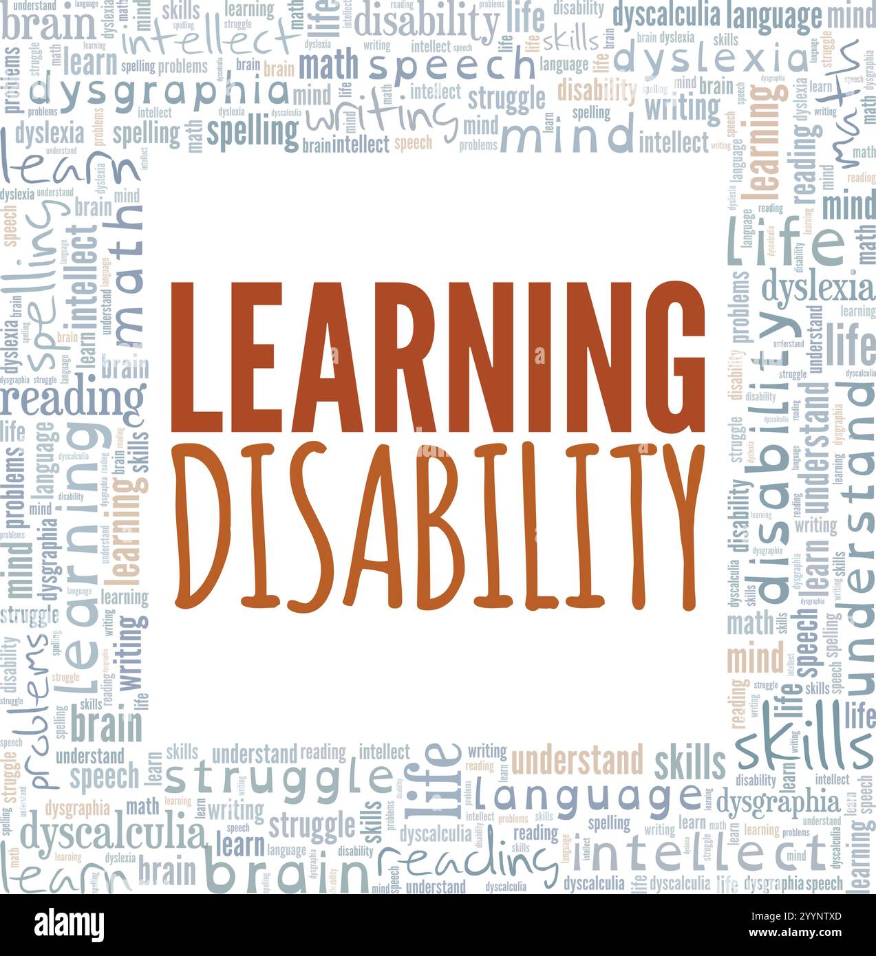 Learning Disability word cloud conceptual design isolated on white ...