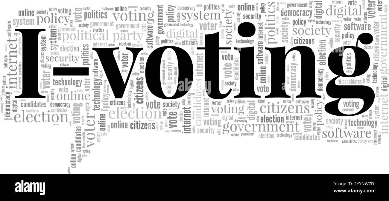 I-voting word cloud conceptual design isolated on white background ...