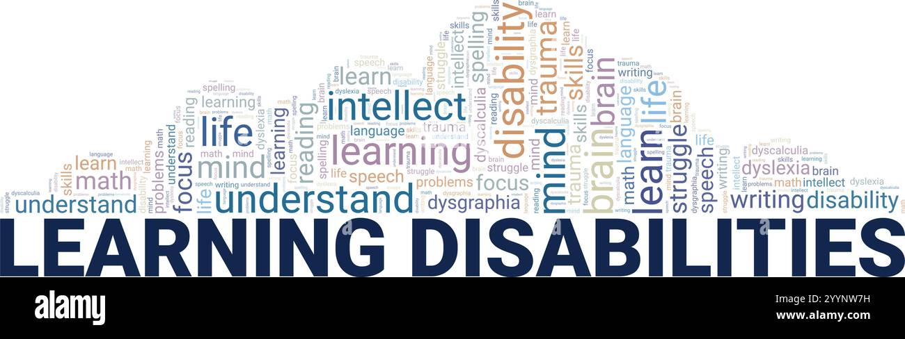 Learning Disability word cloud conceptual design isolated on white ...