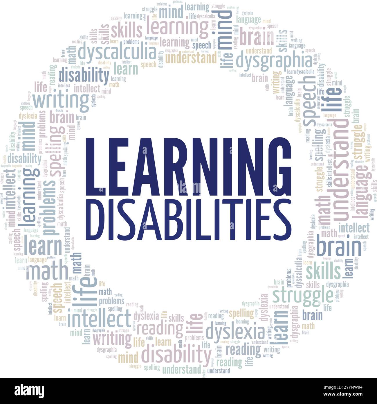Learning Disability word cloud conceptual design isolated on white background Stock Vector Image ...