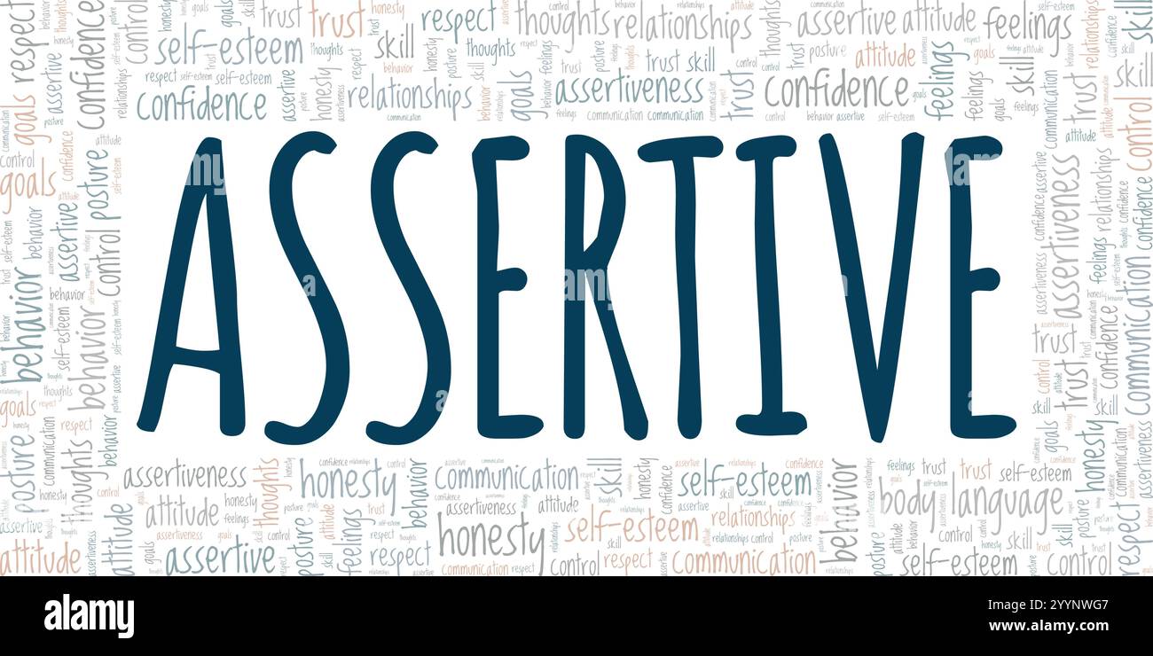 Assertive word cloud conceptual design isolated on white background ...