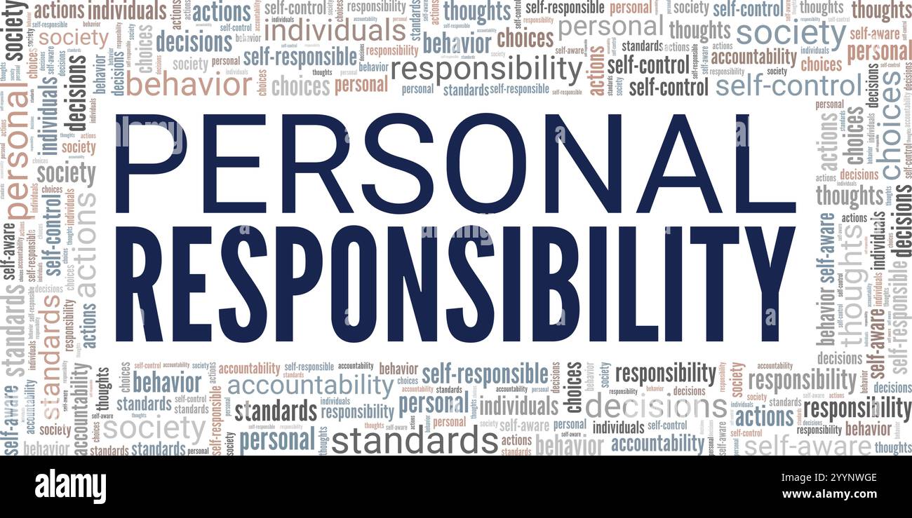 Responsibility word cloud concept. Collage made of words about ...