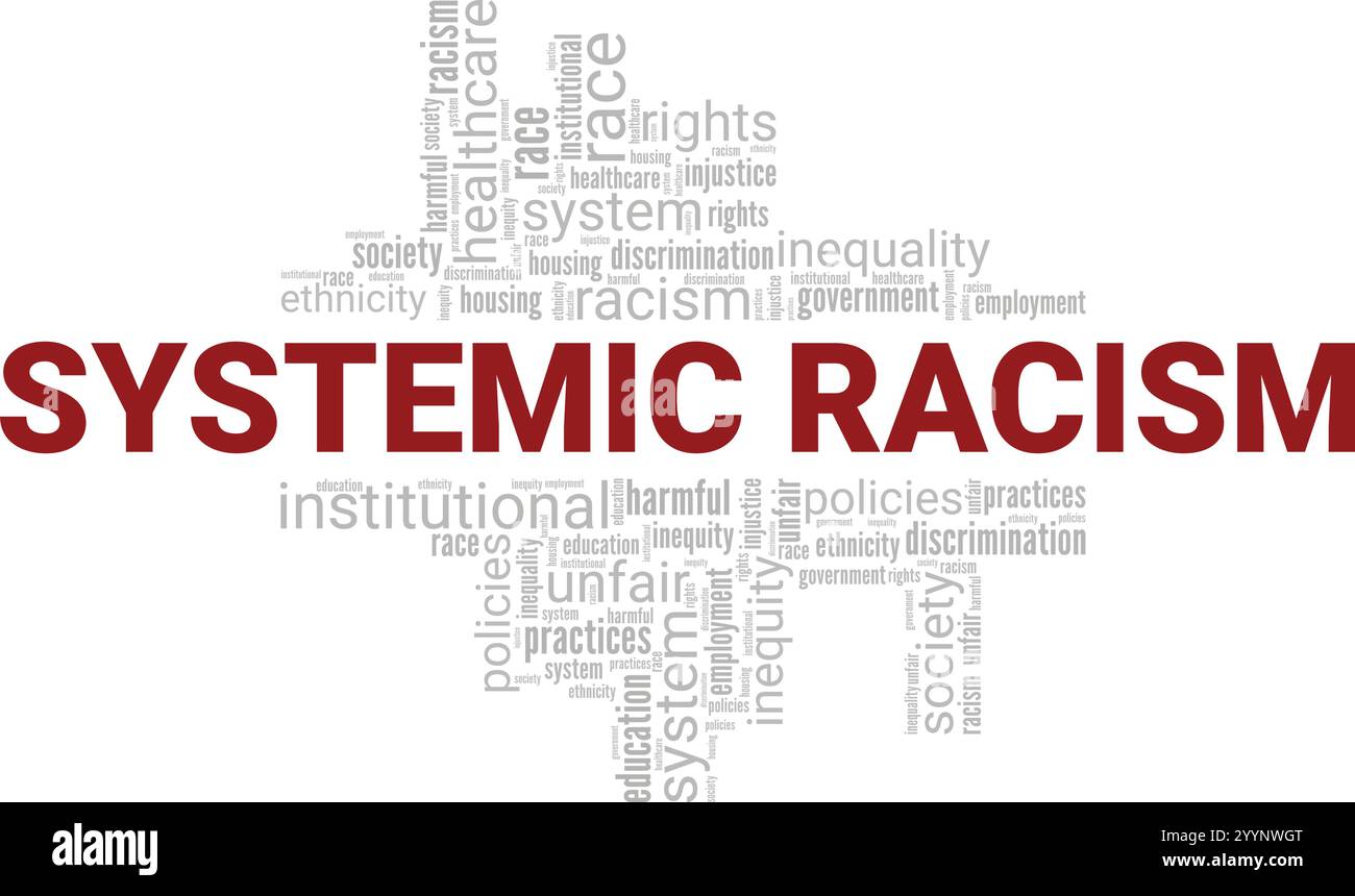 Systemic Racism word cloud conceptual design isolated on white ...