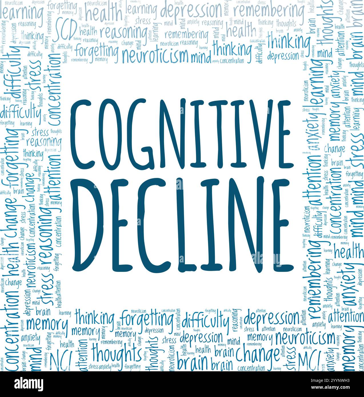 Cognitive Decline word cloud conceptual design isolated on white background Stock Vector Image ...