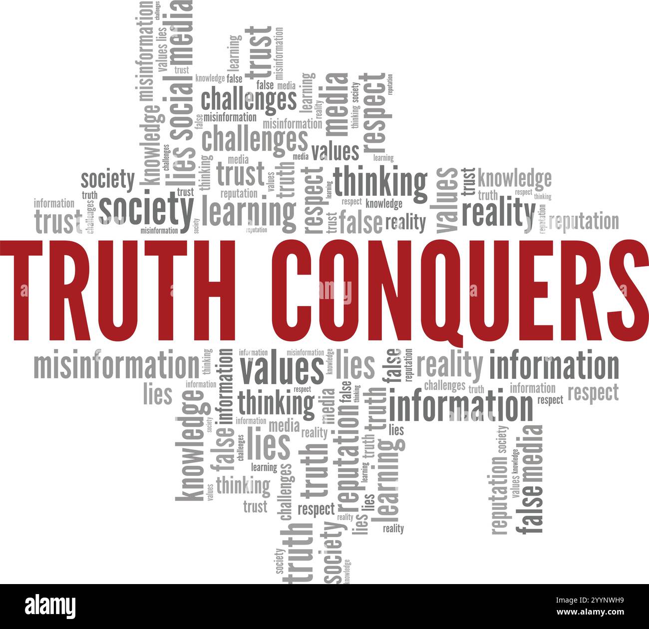 Truth Conquers word cloud conceptual design isolated on white ...