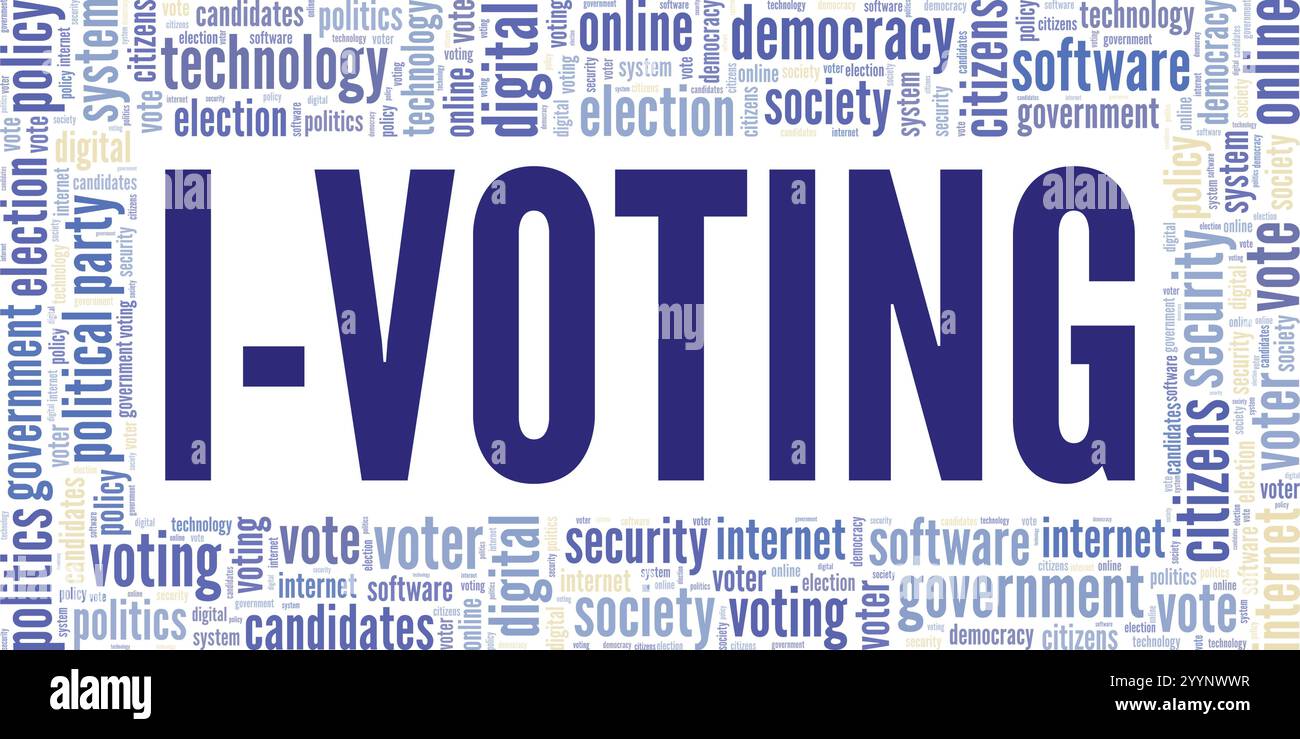 I-voting word cloud conceptual design isolated on white background ...