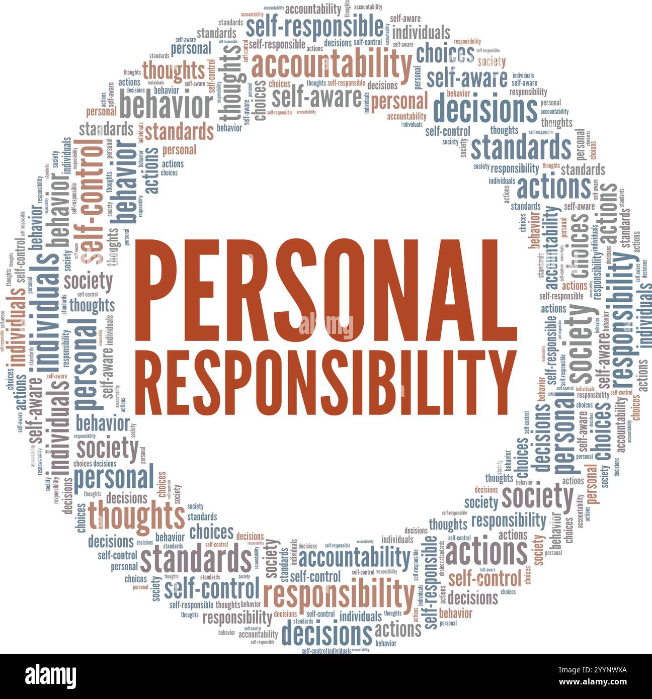Personal Responsibility word cloud conceptual design isolated on white ...