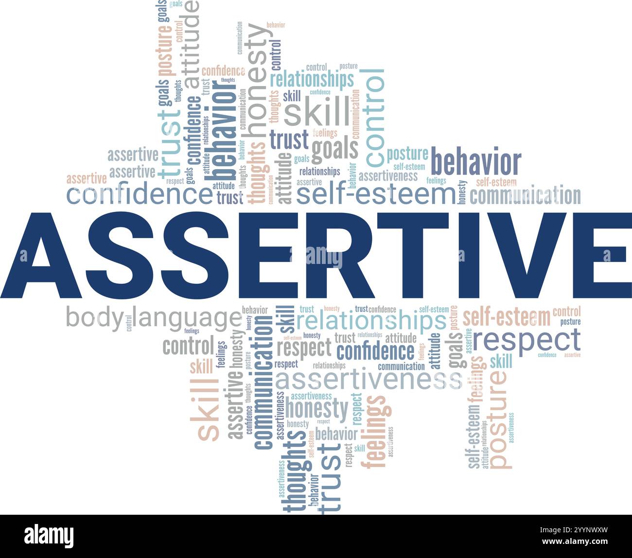 Assertive word cloud conceptual design isolated on white background ...