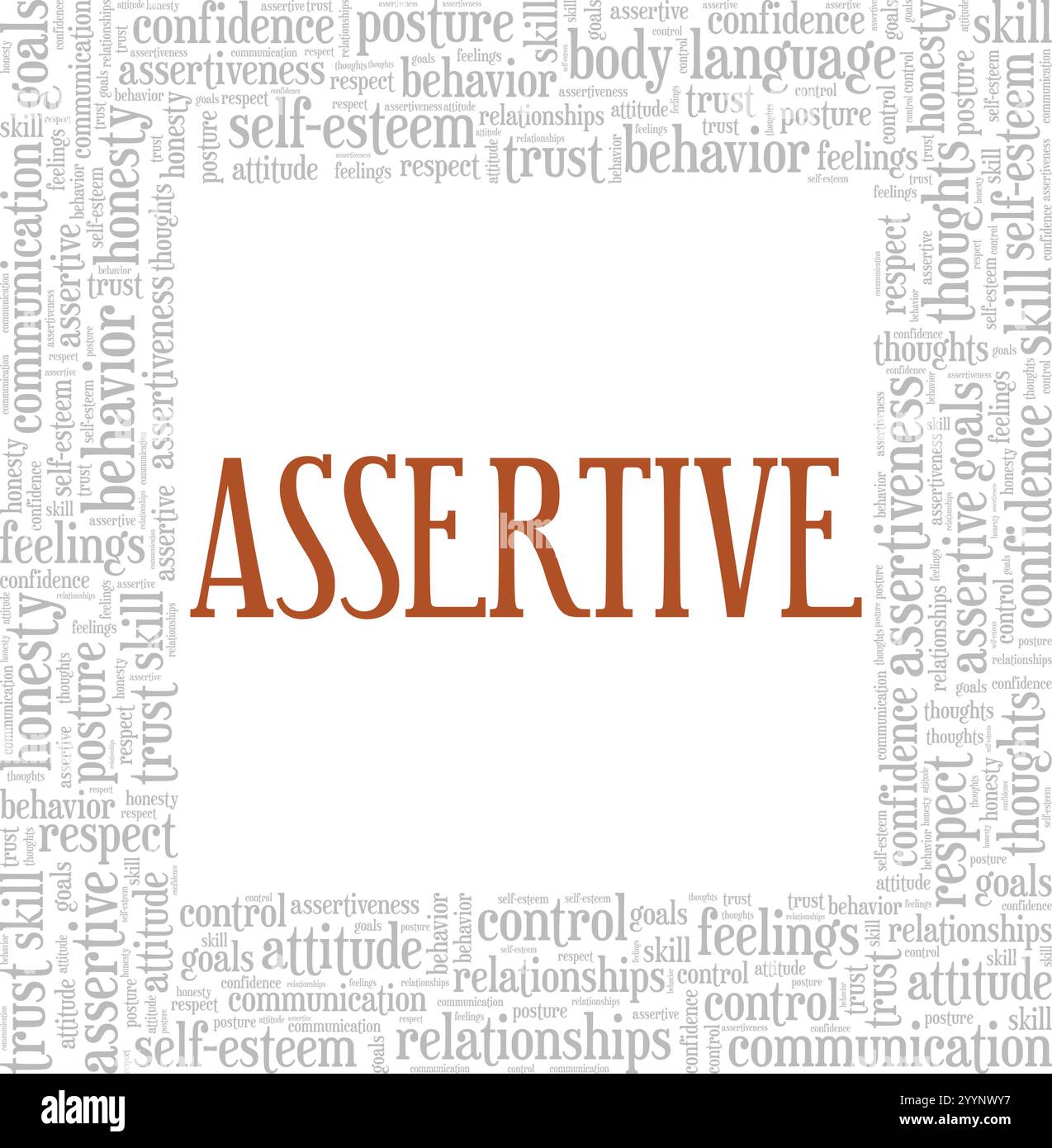 Assertive word cloud conceptual design isolated on white background ...