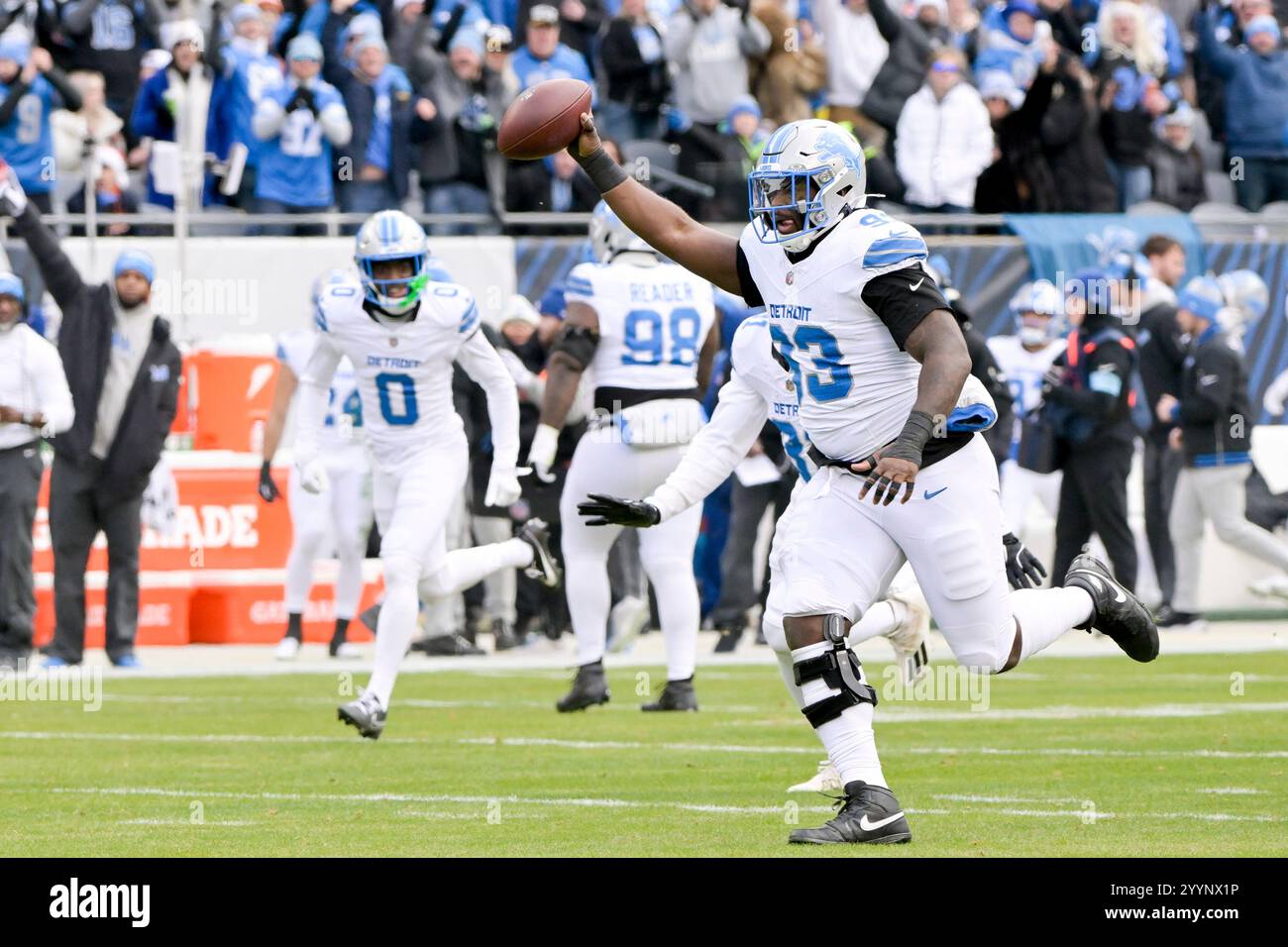 Chicago, United States. 22nd Dec, 2024. Detroit Lions defensive end ...