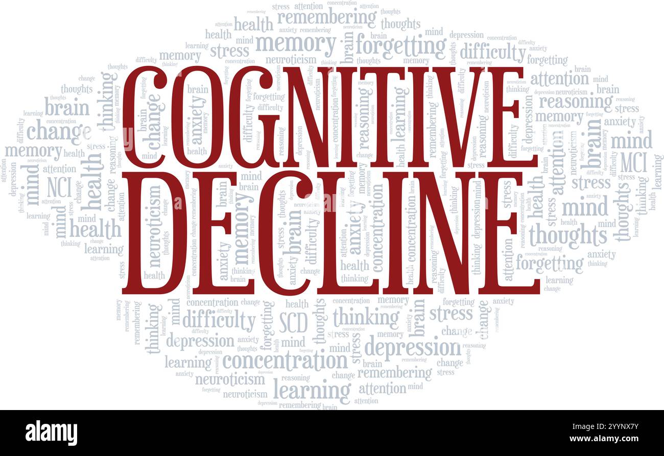 Cognitive Decline word cloud conceptual design isolated on white ...