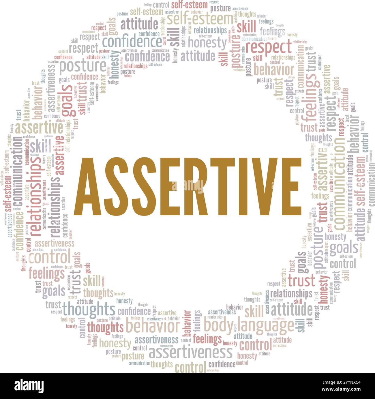 Assertive word cloud conceptual design isolated on white background ...