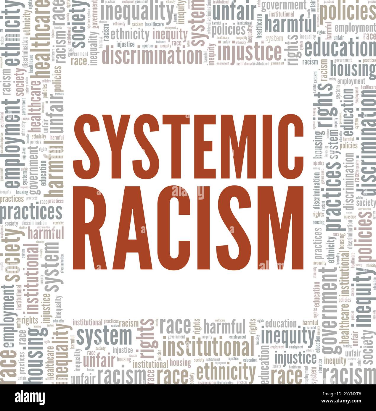 Systemic Racism word cloud conceptual design isolated on white ...