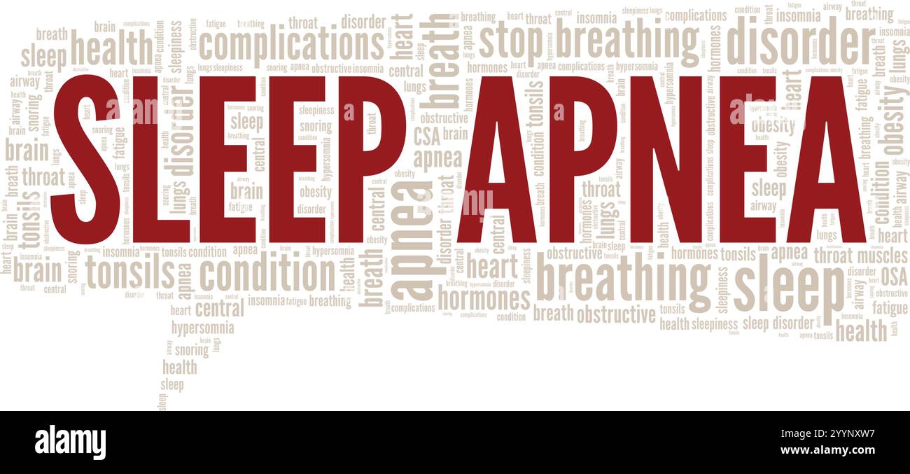 Sleep Apnea word cloud conceptual design isolated on white background ...