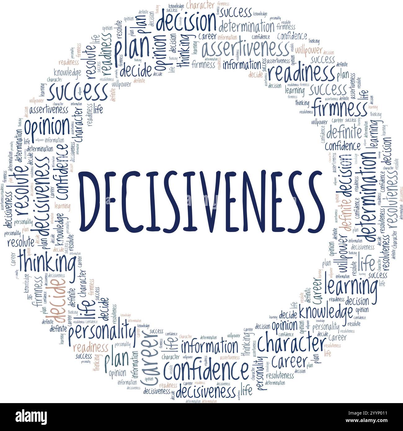 Decisiveness word cloud conceptual design isolated on white background ...